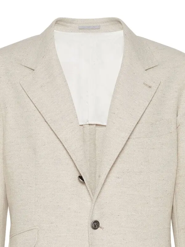 Brunello Cucinelli Single-breasted Herringbone Blazer