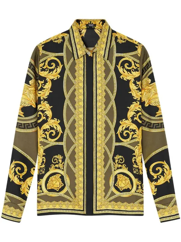 Versace La Coupe Des Dieux Silk Shirt - Yellow