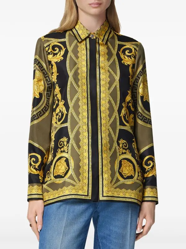 Versace La Coupe Des Dieux Silk Shirt - Yellow