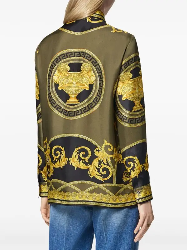Versace La Coupe Des Dieux Silk Shirt - Yellow