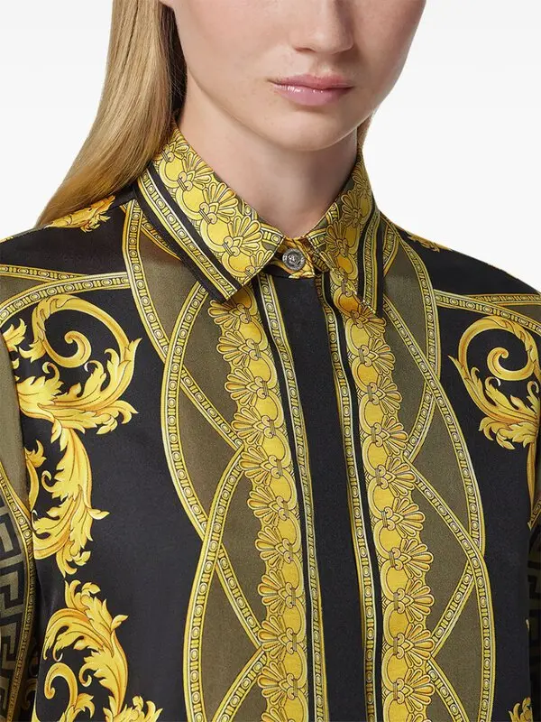 Versace La Coupe Des Dieux Silk Shirt - Yellow