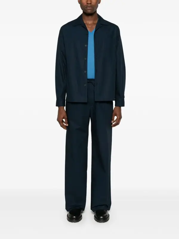MODES Poplin Straight-leg Trousers - Blue