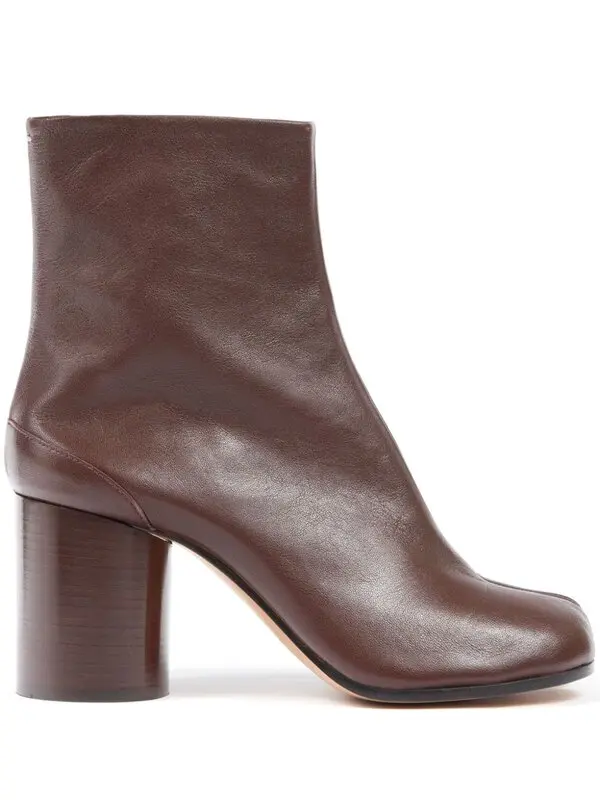 MAISON MARGIELA Tabi 80mm Leather Ankle Boots - Brown