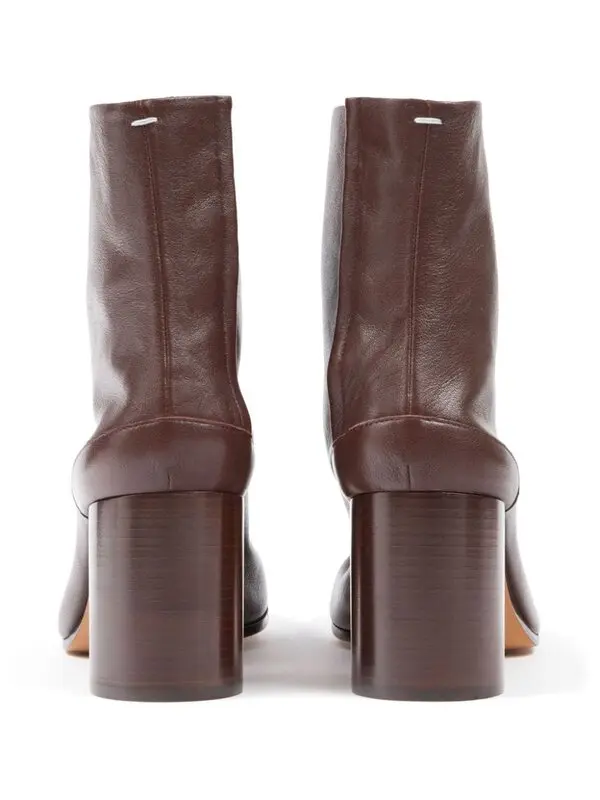 MAISON MARGIELA Tabi 80mm Leather Ankle Boots - Brown