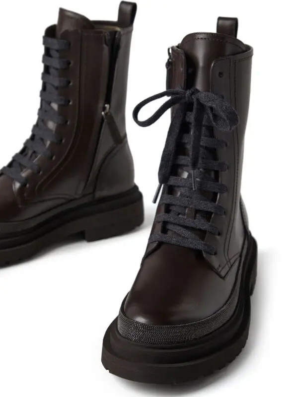 Brunello Cucinelli Monili-embellished Leather Boots