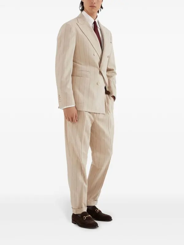 Brunello Cucinelli Striped Tapered Trousers