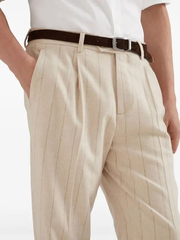 Brunello Cucinelli Striped Tapered Trousers