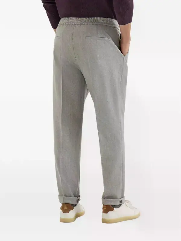 Brunello Cucinelli Pressed-crease Wool Trousers - Grey