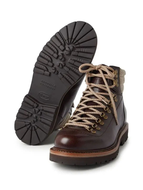 Brunello Cucinelli Lace-up Leather Boots