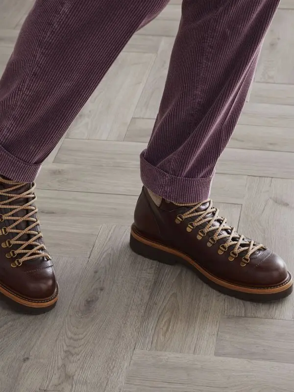 Brunello Cucinelli Lace-up Leather Boots