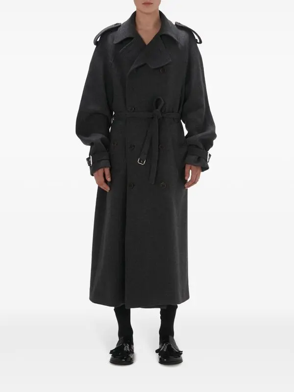 Jw Anderson Double-Breasted Wool-Blend Coat In Grey - 66% Off