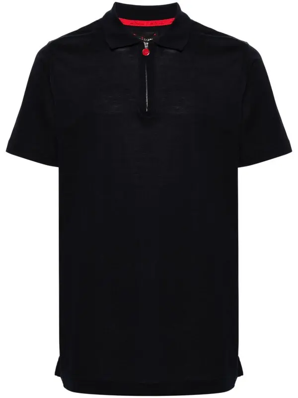 Kiton Half-zip Piqué Polo Shirt