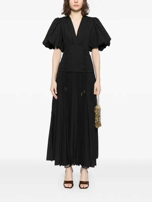 Acler Cotton Long Dress - Black | Editorialist