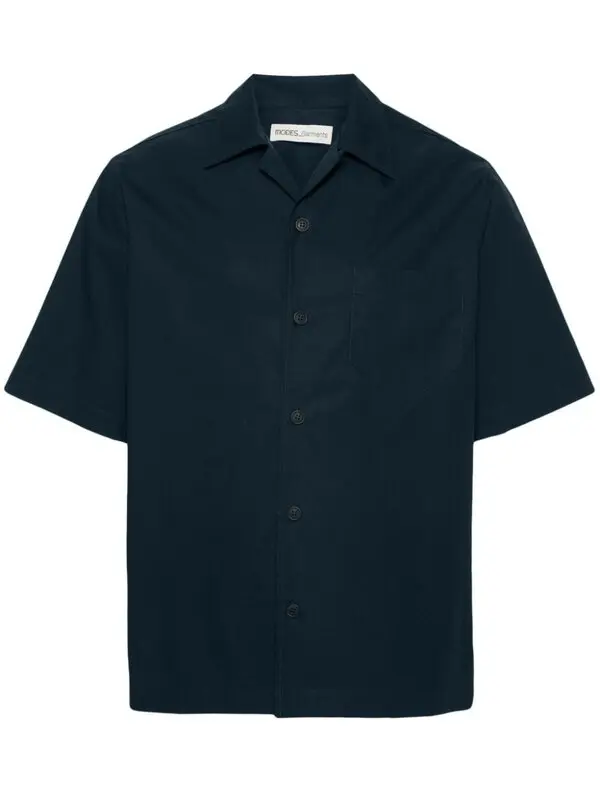 MODES Short-sleeve Poplin Shirt - Blue