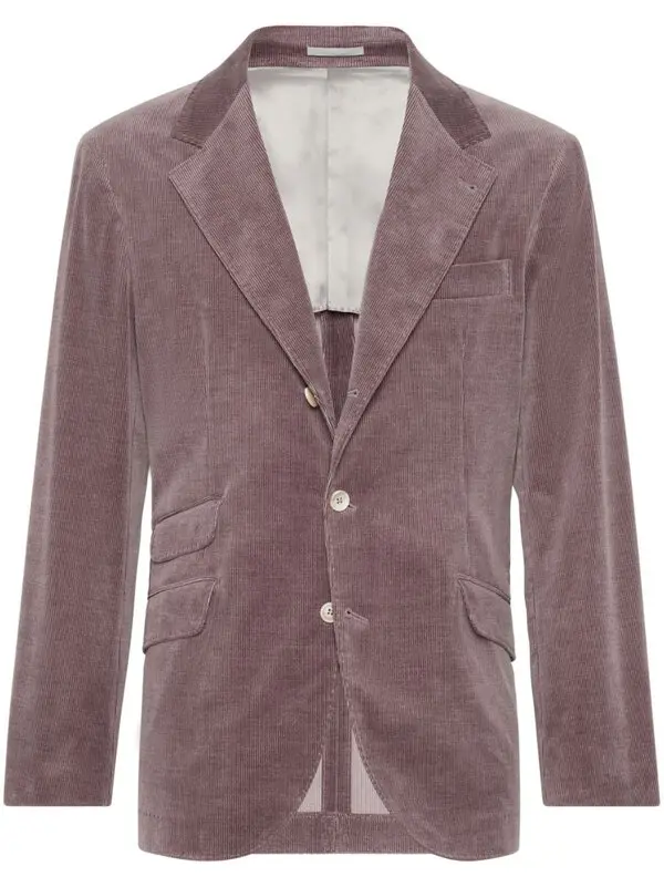 Brunello Cucinelli Single-breasted Cotton-blend Blazer - Purple