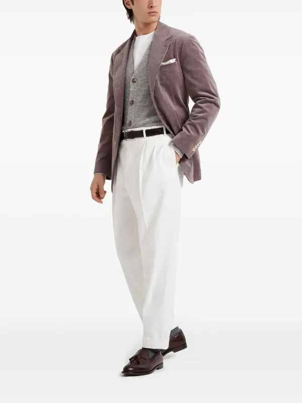Brunello Cucinelli Single-breasted Cotton-blend Blazer