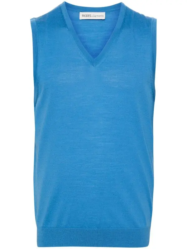 MODES Sleeveless Knitted Vest - Blue