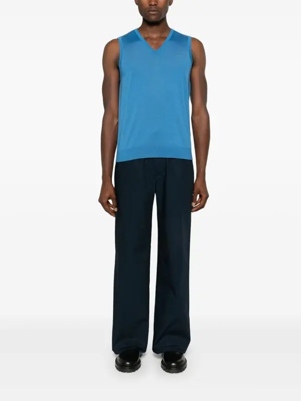 MODES Sleeveless Knitted Vest - Blue