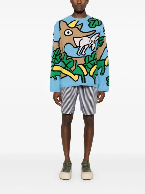 WALTER VAN BEIRENDONCK Wisdom Intarsia-knit Wool Jumper