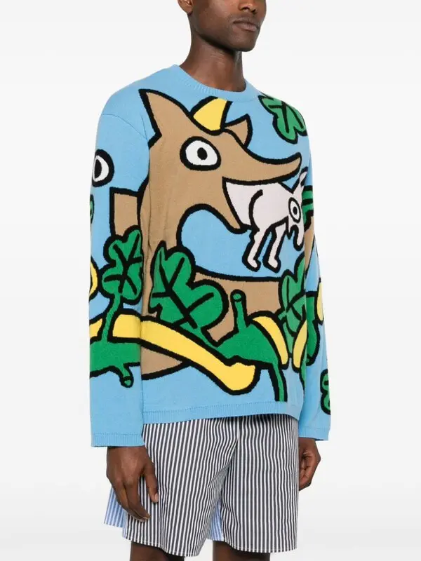 WALTER VAN BEIRENDONCK Wisdom Intarsia-knit Wool Jumper