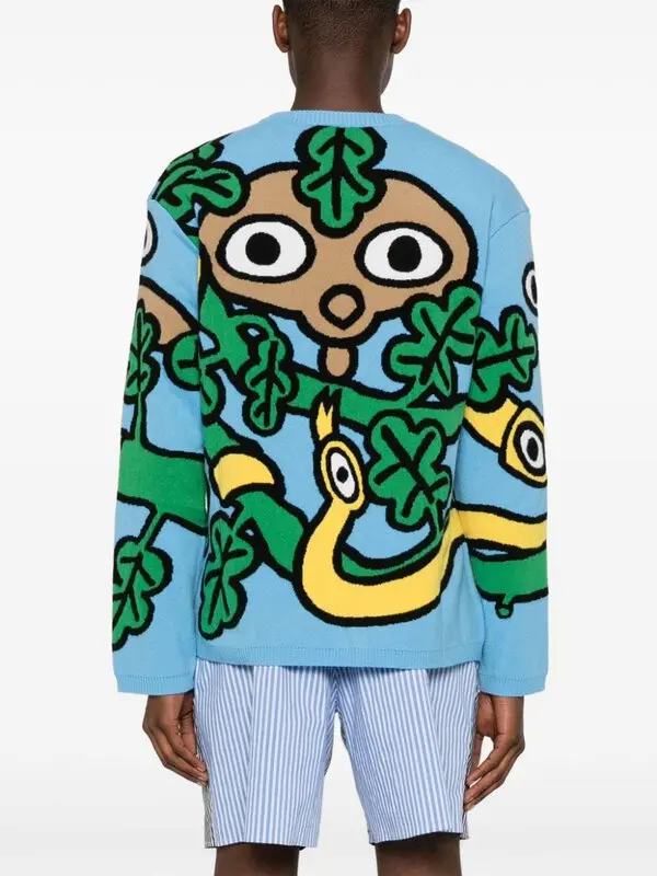 WALTER VAN BEIRENDONCK Wisdom Intarsia-knit Wool Jumper