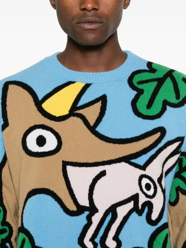 WALTER VAN BEIRENDONCK Wisdom Intarsia-knit Wool Jumper