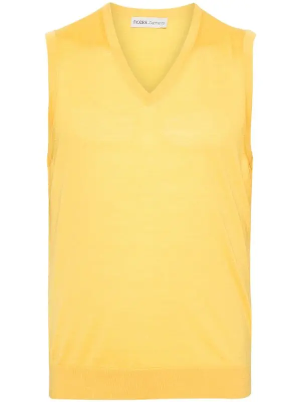 MODES Merino Wool Knitted Vest - Yellow