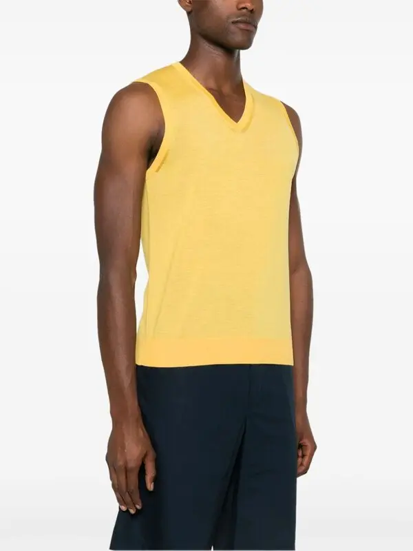 MODES Merino Wool Knitted Vest - Yellow