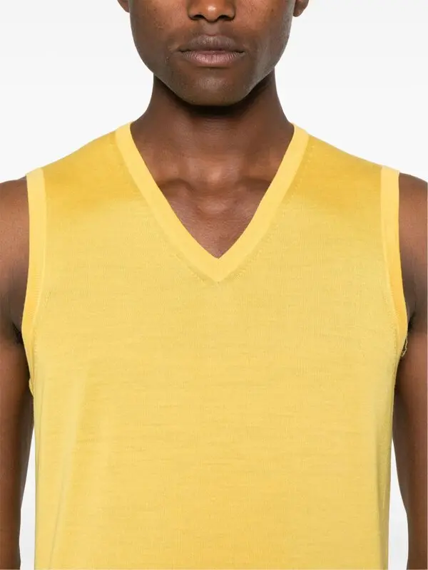 MODES Merino Wool Knitted Vest - Yellow