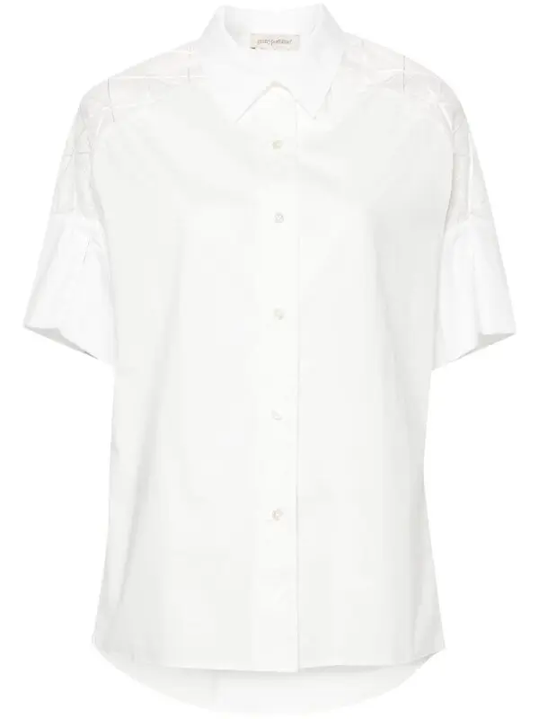 GENTRYPORTOFINO Sheer-panel Cotton Shirt