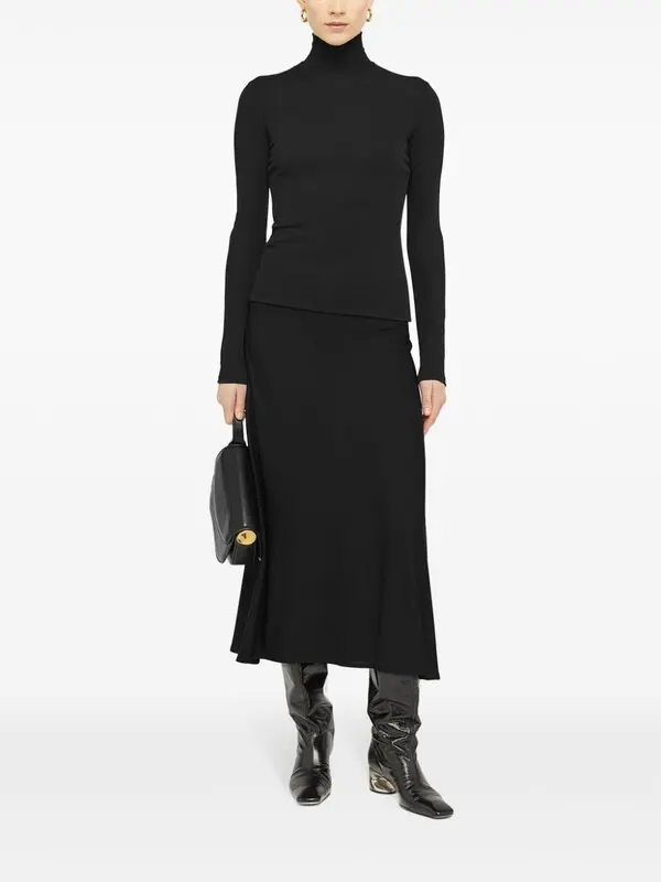 JIL SANDER Flared Midi Skirt - Black