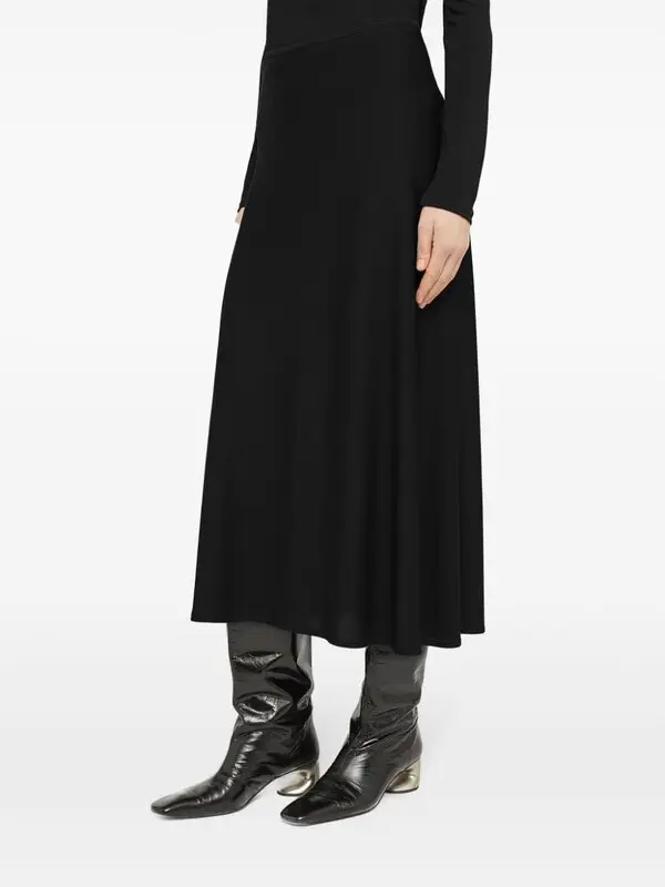 JIL SANDER Flared Midi Skirt - Black