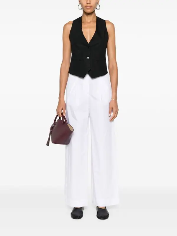 MODES Poplin Straight-leg Trousers - White