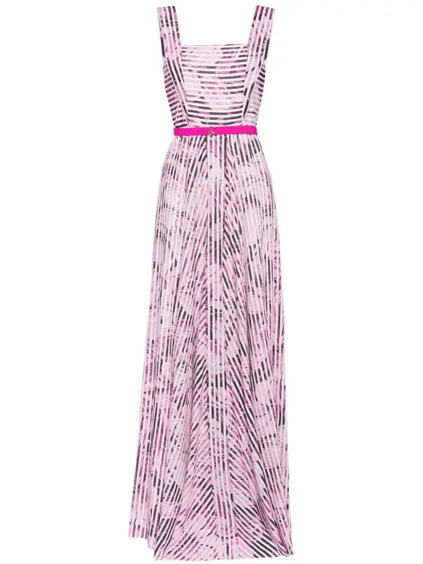 SAIID KOBEISY Striped Maxi Dress With Belt