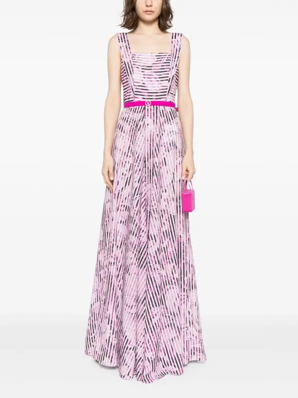 SAIID KOBEISY Striped Maxi Dress With Belt