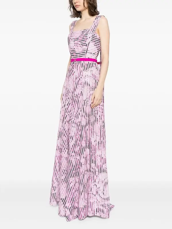 SAIID KOBEISY Striped Maxi Dress With Belt