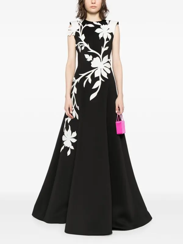 SAIID KOBEISY Floral-embroidered Gown