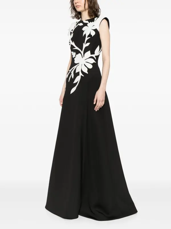 SAIID KOBEISY Floral-embroidered Gown