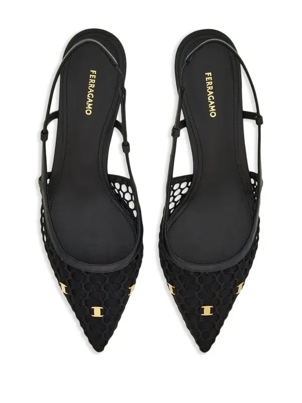 FERRAGAMO 40mm Vara-appliqué Slingback Pumps