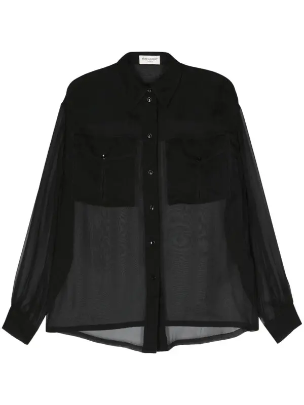 Saint Laurent Semi-sheer Silk Shirt