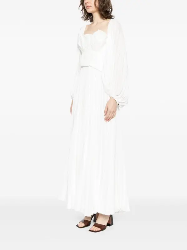 acler elkington long-sleeve sweetheart maxi dress Acler Elkington Long-Sleeve Sweetheart Maxi Dress