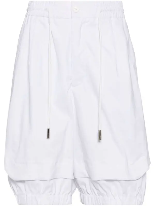SONGZIO Layered Straight-leg Shorts - White