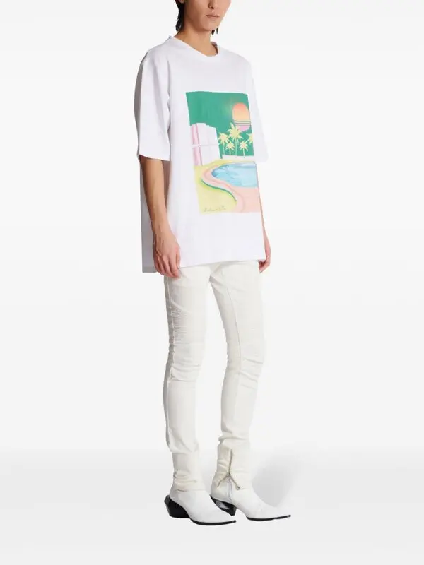 Balmain Graphic-print Cotton T-shirt