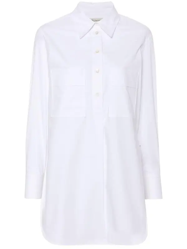 MODES Side-slit Poplin Shirt - White