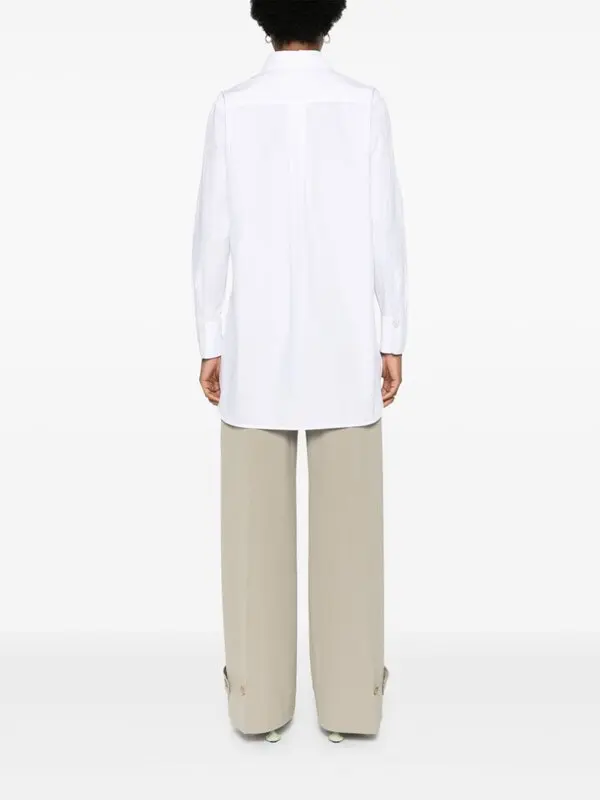 MODES Side-slit Poplin Shirt - White