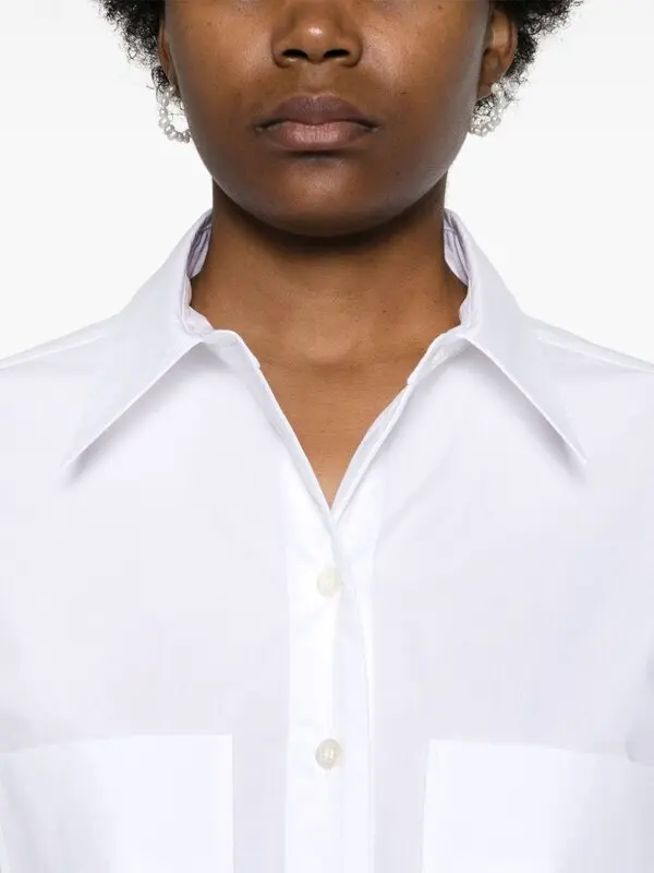 MODES Side-slit Poplin Shirt - White