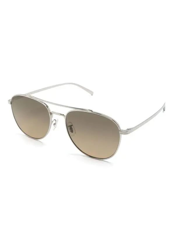 Oliver Spencer Rivetti Pilot-frame Sunglasses - Silver