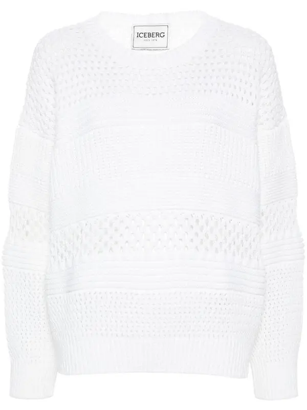 Iceberg Chunky-knit Cotton Blend Jumper - White