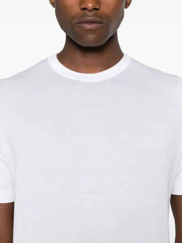 John Smedley Kempton Knitted Cotton T-shirt - White