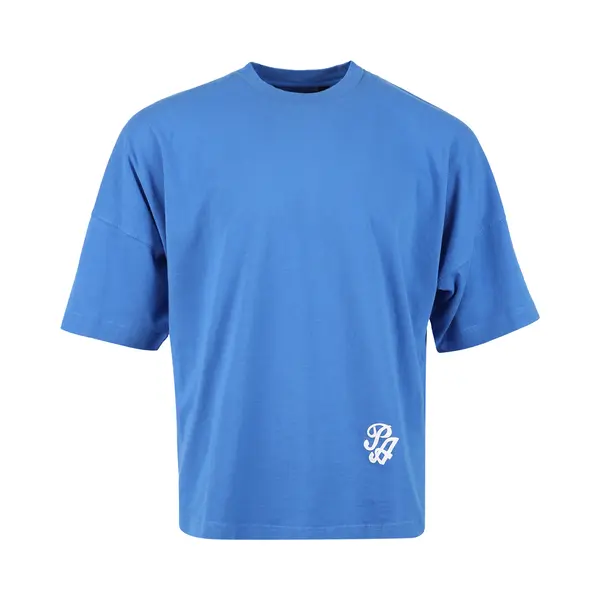Palm Angels Marine Logo Over Tee /white - Blue